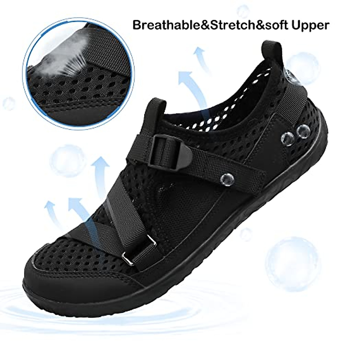 Womens and Mens Water Shoes Breathable Quick Dry Soft Barefoot Aqua Socks for Hiking Swim Beach Surf Yoga Sport 9.5-10.5 Women/7.5-8.5 Men