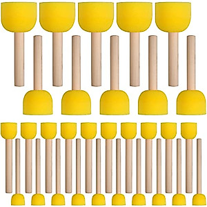 30 Pcs Round Sponges Brush Set, Round Sponge Brushes for Painting, Paint Sponges for Acrylic Painting, Painting Tools for Kids Arts and Crafts (4 Sizes)