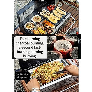 Naturehike Charcoal Grills Portable Charcoal Grill BBQ Grill Small Folding Tabletop Grill Mini Stainless Steel Outdoor Cooking Propane Grill Camping Beach Traveling Picnic Backyard (Gray)