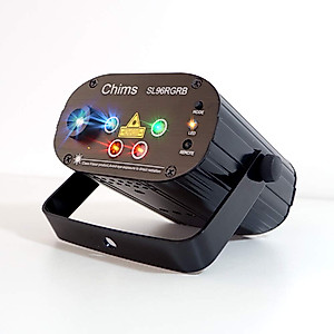 Chims DJ Light Show Projector Red Green Blue LED 96 Patterns RGRB Music Sound Activated Lighting Projector for Christmas Thanksgiving Party Holiday Festival Gift Family Party Disco Xmas