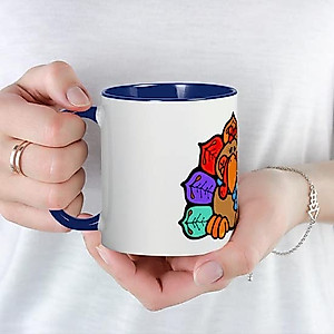 CafePress Gobble Gobble Gobble Colorful Turkey Mugs Ceramic Coffee Mug, Tea Cup 11 oz