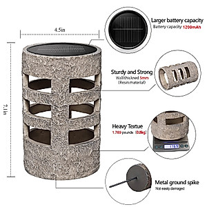 DGSCAK Solar Outdoor Lights Garden, Solar Rock Lights Pathway, Solar Deck Lights, Stone Solar Landscape Lights (Warm Color Light), Suitable for terraces, Steps, Gardens, Garden Roads.(1pcs)