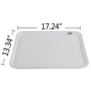 Kekow 4-Pack White Plastic Fast Food Serving Trays