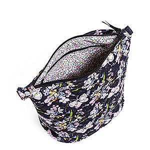 Vera Bradley Women's Cotton Bucket Crossbody Purse, Bloom Boom Navy - Recycled Cotton, One Size