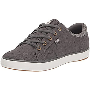 Keds Center 2 Lace Up, Sneaker Womens, Grey Cotton Slub, 7 Medium