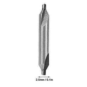 10Pcs Center Drill Bit Set, 2.5mm Countersink Lathe Bit High Speed Steel 4341 Straight Shank Drilling Tools