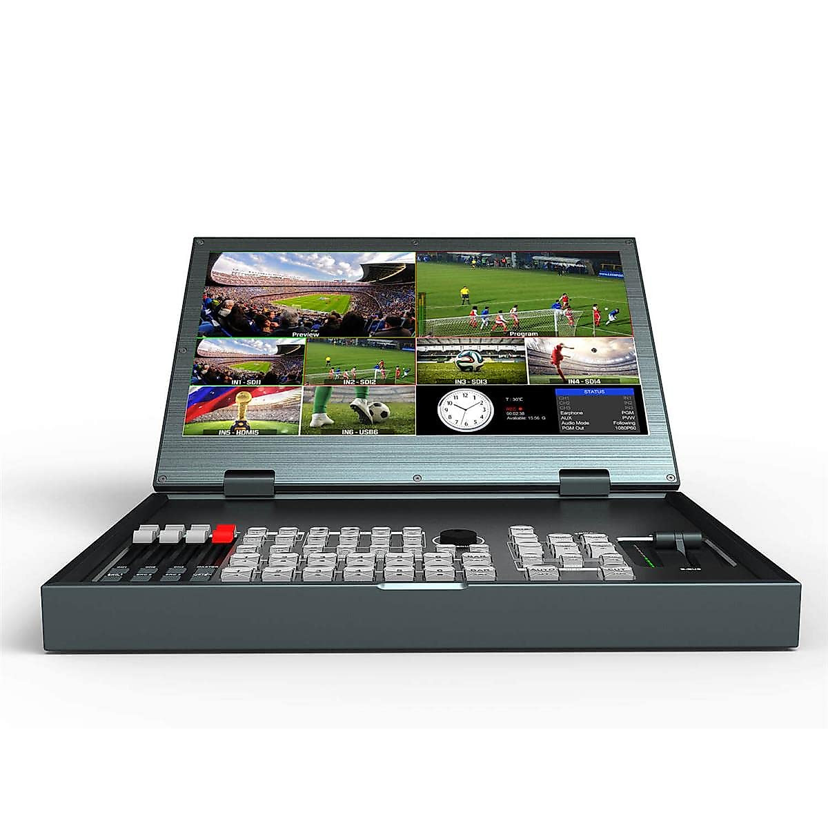 AVMATRIX PVS0615U 15.6" Portable 6-Channel SDI/HDMI Multi-format Streaming Switcher