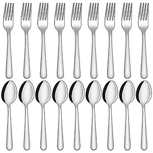 24-piece Forks and Spoons Silverware Set, Unokit Food Grade Stainless Steel Flatware Cutlery Set for Home, Kitchen and Restaurant, 12 Dinner Forks and 12 Dinner Spoons, Mirror Polished&Dishwasher Safe
