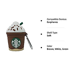 TXGOT 3D Cute Cartoon Airpods Cover Soft Silicone Rechargeable Headphone Cases,Shockproof Premium Protective Case with Keychain for Apple AirPods 1st/2nd Charging Case (Brown)