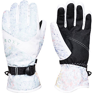 Roxy Women's Jetty Insulated Snowboard/Ski Gloves (Large, Bright White Splash (WBB3))