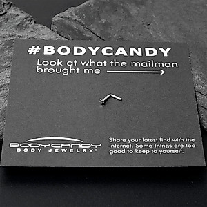 Body Candy 14k White Gold Star L-Shaped Nose Ring 18 Gauge