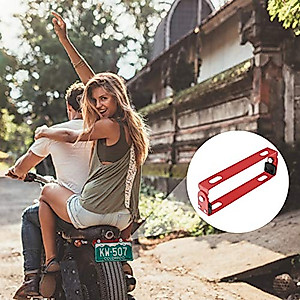 Garneck Car Mount Car Bling Accessories 2pcs License Plate Holder Adjustable Alloy Motorcycle License Holder Rear License Holder for Motorcycle Motorbike Red Car Stands Car Accesories
