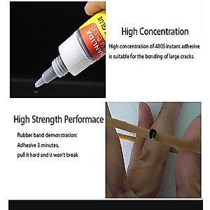 Black Tire Repair Glue Rubber Strong Adhesive Bonding for Sidewall Puncture Instant Super Glue for Off-Road Car Motorcycle Truck Tractor, 20g 0.7oz