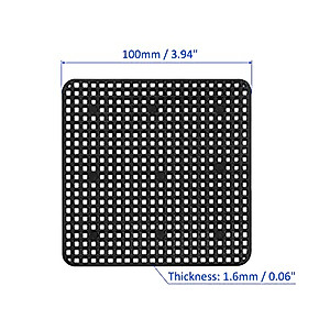 M METERXITY 20 Pack Plant Pot Hole Mesh Pads - Square Rigid Bonsai Flowerpot Drainage Grid Screen Apply to Outdoor/Garden (10cm/4 Inch, Black)