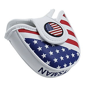 Craftsman Golf USA America Mallet Putter Cover Headcover for Scotty Cameron Odyssey (for Heel Shaft)