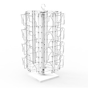 FixtureDisplays® Up to 32 Adjustable Pockets Display Rack, Greeting Post Card Christmas Holiday Spinning Rack Stand, Pocket Size: 4.5-7.6" Wide, 5.8" and Up Tall, 8 Sided, 11602-O-BLK-NF