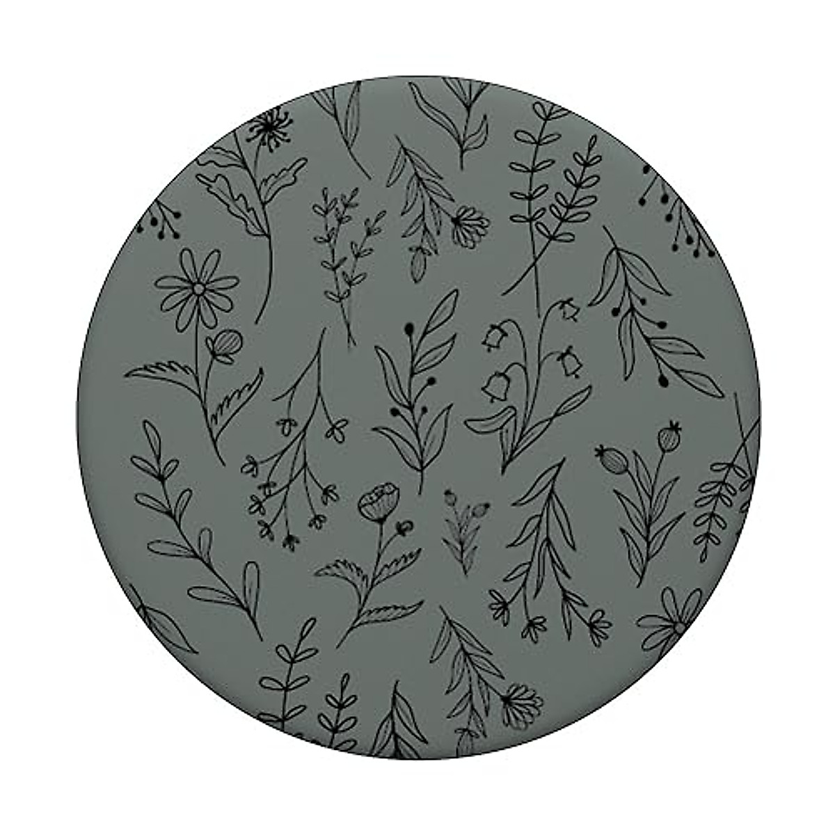 Dusty Sage Green Wildflower Floral Flower Pattern PopSockets Standard PopGrip
