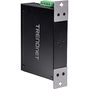 TRENDnet 8-Port Industrial Unmanaged Fast Ethernet DIN-Rail Switch, TI-E80 8 x Fast Ethernet Ports, 1.6Gbps Switching Capacity, IP30 Metal Switch, Lifetime Protection, Black