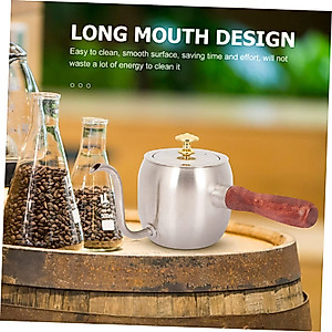 CONGARTENO Wooden Handle Coffee Pot Hand Drip Coffee Turkey Coffee Pot Coffee Pot Gas Tea Pitcher Stainless Tea Kettle Coffee Espresso Maker Coffee Makers Teapot Stainless Steel