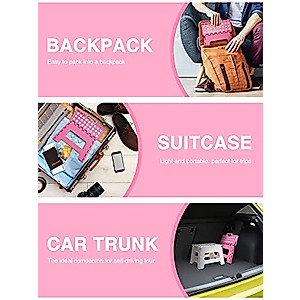 Dyforce Folding Step Stool 9", Durable Kids Step Stool, Heavy Duty Step Stools for Adults, Compact Foot Stools, Light-Weight Toddler Step Stool for Kitchen, Bathroom, Holds Up to 300 lbs (Pink)