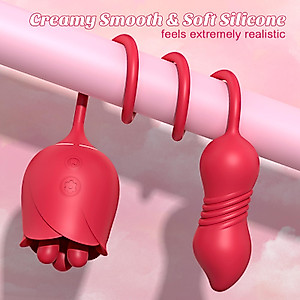 Sex Toys Rose Dildo Vibrator - Rose Sex Toy Thrusting Dildos, Fondling Vibrators Adult Toys, Female Vibrator Clitoris Stimulator, Couples Sexual Pleasure Stimulation Device, Consoladores Vibradores