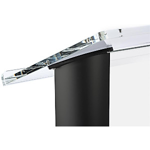 Displays2go Acrylic Podium, Aluminum Sides, Acrylic Front Panel, Black (LECTALACB)