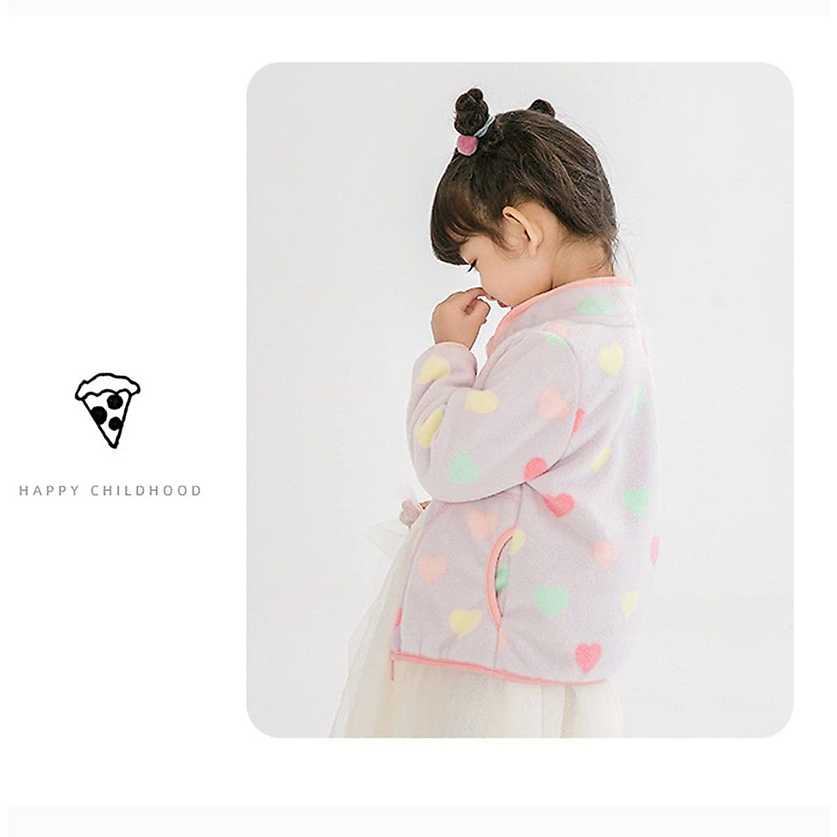 Feidoog Toddler Kids Polar Fleece Warm Jacket Baby Boys Girls Autumn Winter Zip-up Lightweight Long Sleeve Jacket,Purple,3-4T