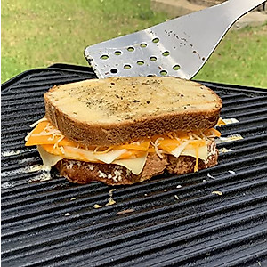Bayou Classic 7428 28-in Cast Iron Reversible Rectangular Griddle Features Flat Side and Ribbed Grill Side Perfect For Large Batch Breakfast Burgers and Grilled Sandwiches Steaks and Chicken