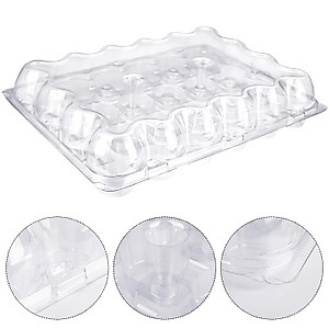 TWOWYHI (24 Counts x 10 Sets Cupcake Containers 24 Count Cupcake Boxes Plastic Cupcake Carrier Cupcake Holders for 24 Cupcakes Clear Plastic Disposable Cupcake Container with Detachable Tall Dome Lid