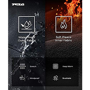 TSLA Men's Full-Zip Softshell Winter Jacket, Waterproof Fleece Lined Athletic Jacket, Outdoor Sport Windproof Jackets, Active Dark Grey, Medium