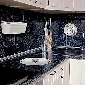 Countertop Built-in Kitchen Cabinet Trash Can 8L 304 Stainless Steel Trash Chute with Lid Cover