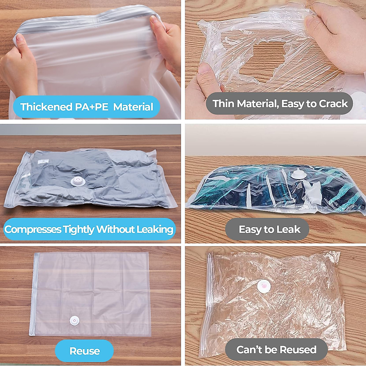 12 Pack Vacuum Storage Bags with Electric Air Pump, Vacuum Seal Bags for Clothing (3Jumbo/3Large/3Medium/3Small), Space Saver Bag for Clothes, Blanket, Duvets, Pillows,Comforters, Bedding,Travel