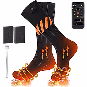 2023 Upgraded Rechargeable Heated Socks for Men Women Elder, Washable Electric Thermal Warming Socks for Camping Hunting Winter Skiing Fishing Outdoors, 4000mAh Battery Included