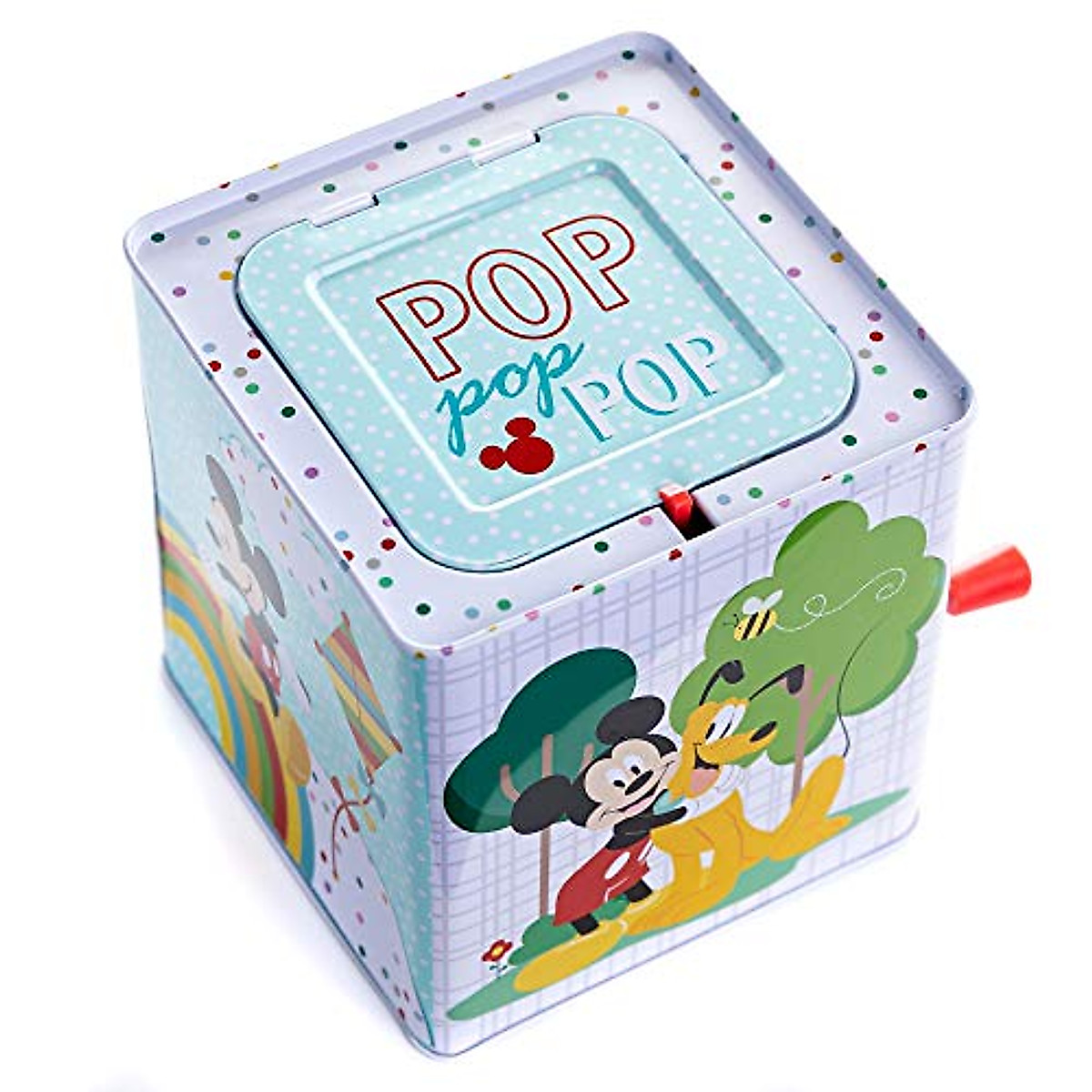 KIDS PREFERRED Disney Baby Mickey Mouse Jack in The Box Musical Toys for Babies and Toddlers, Plays “The Mickey Mouse March” Mickey Springs Out from A Colorful Box