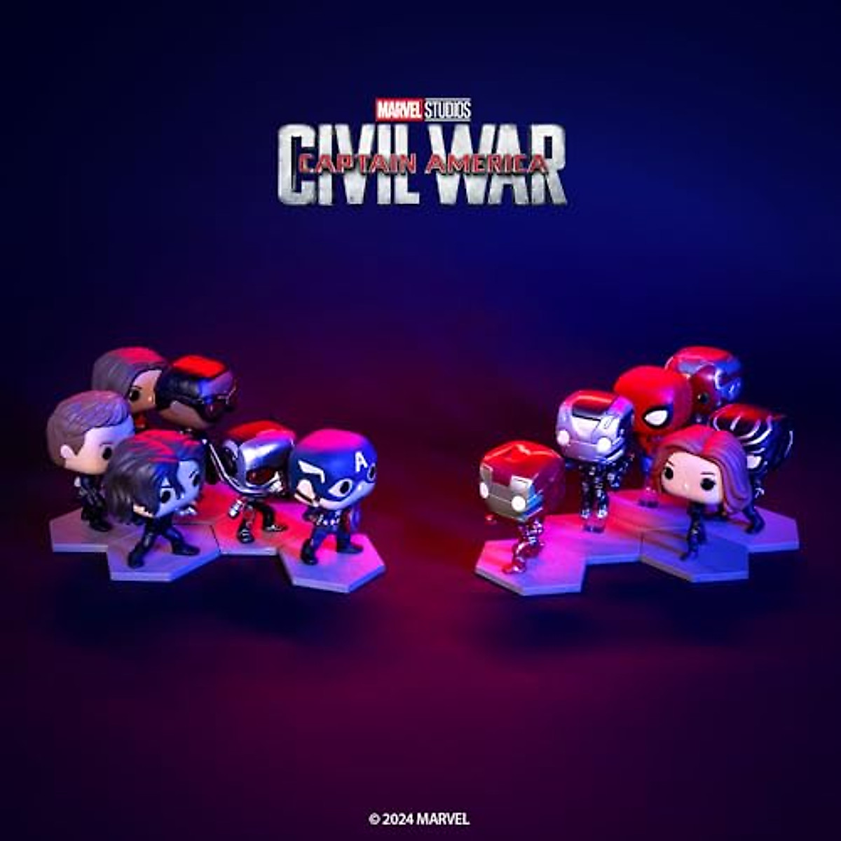 Funko POP! Marvel: Civil War Build A Scene - Iron Man - Captain America - Collectable Vinyl Figure - Gift Idea - Official Merchandise - for Kids & Adults - Movies Fans