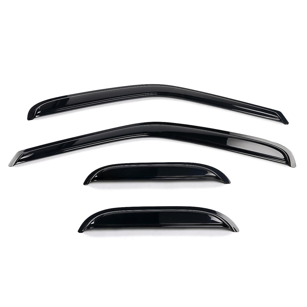 Window Visor Compatible with 1997-2003 Ford F150 F250, Slim Style Acrylic Smoke Tinted 4PCS Sun Rain Shade Guard Wind Vent Air Deflector by IKON MOTORSPORTS, 1998 1999 2000 2001 2002