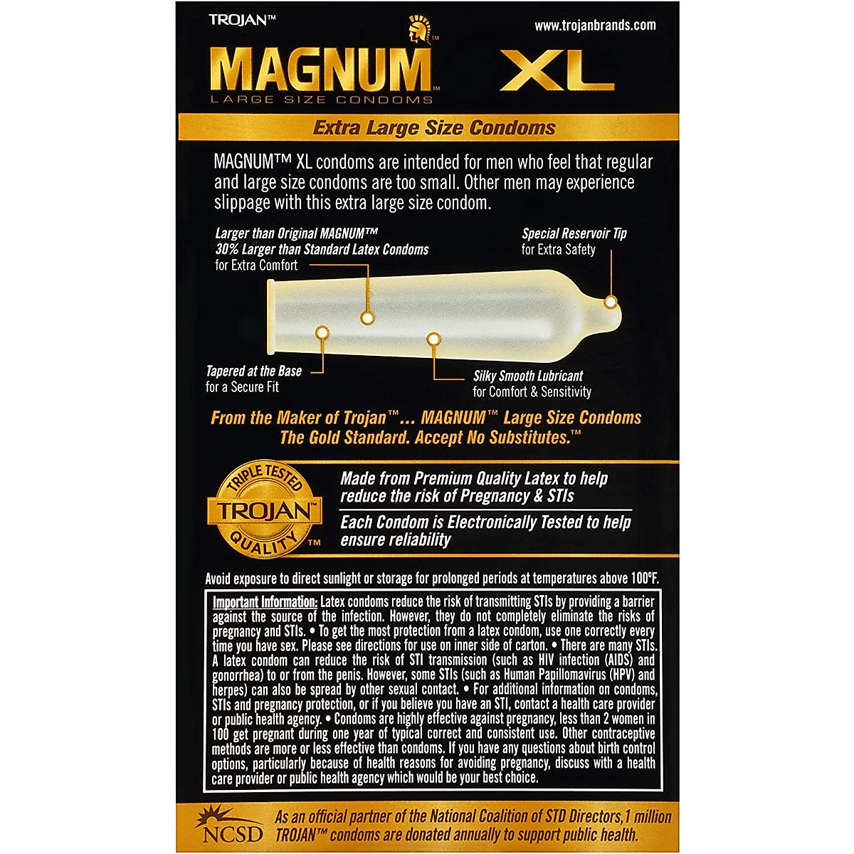 Trojan Magnum Lubricated Condoms, Extra Large, 12 Count