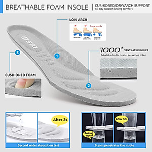 STQ Slip on Sneakers Women Cushioned Walking Shoes Arch Support Orthopedic Shoes Supportive Comfortable Grey Pink 8 US