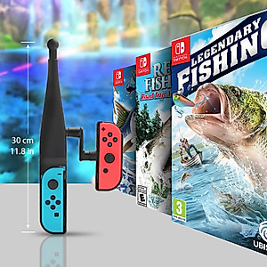 Nintendo Switch Fishing Rod, Fishing Rod Hand Grip for Switch Legendary Fishing, Game Handle Grip Compatible with Nintendo Switch Joycons