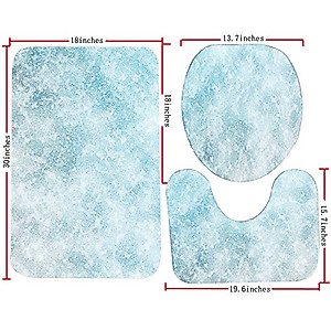 Shower Curtains with Bath Rugs Non-Slip Soft Toilet Lid Cover for Bathroom ,Waterproof Home Tub Curtains Sets with Memory Foam Rugs ,3D Print Durable Polyester Fabric Four-Piece