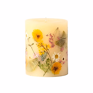 Rosy Rings Round Botanical Lemon Blossom & Lychee Candle, Lychee Aromatherapy Candles, Luxury Candles, Long Lasting Candles (Medium)