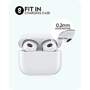 Gcioii 3 Pairs AirPods 3 Ear Covers [Fit in Case] Anti Slip Silicone Sport Ear Tips,Anti Scratches Accessories Compatible with Apple AirPods 3rd Generation (Translucent)