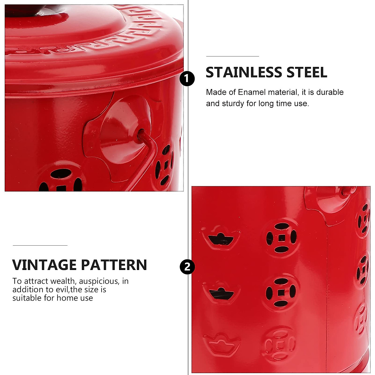 DOITOOL 1 Set Incinerator Can Stainless Steel Burn Barrel Household Burning Paper Bucket with Hooks Barrel Fire Pit Burn Cage for Paper Leaf Yard Waste Trash 9. 04X9. 04X7. 47inch