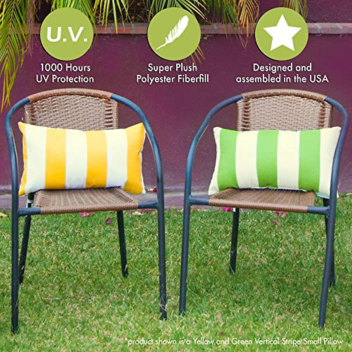 Majestic Home Goods Burnt Orange Vertical Stripe Indoor / Outdoor Small Throw Pillow 20" L x 5" W x 12" H