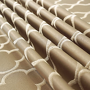 Jacquard Tablecloth Flower Pattern Polyester Table Cloth Spill Proof Dust-Proof Wrinkle Resistant Table Cover for Kitchen Dining Tabletop Decoration (Rectangle/Oblong, 60" x 84" (6-8 Seats), Gold)