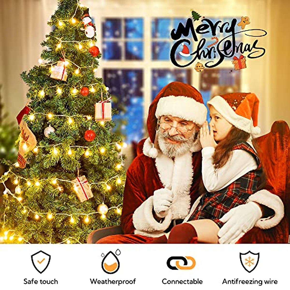 HEYFUNi 39ft 100 LED Globe String Lights Bedroom, Indoor String Lights with 8 Lighting Modes, Plug in Globe Fairy Lights for Bedroom Patio Party Outdoor Wedding Garden Decor