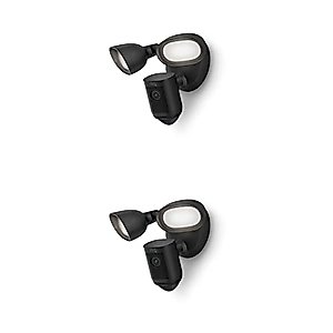 Ring Floodlight Cam Wired Pro with Bird’s Eye View and 3D Motion Detection, Black (Pack of 2)