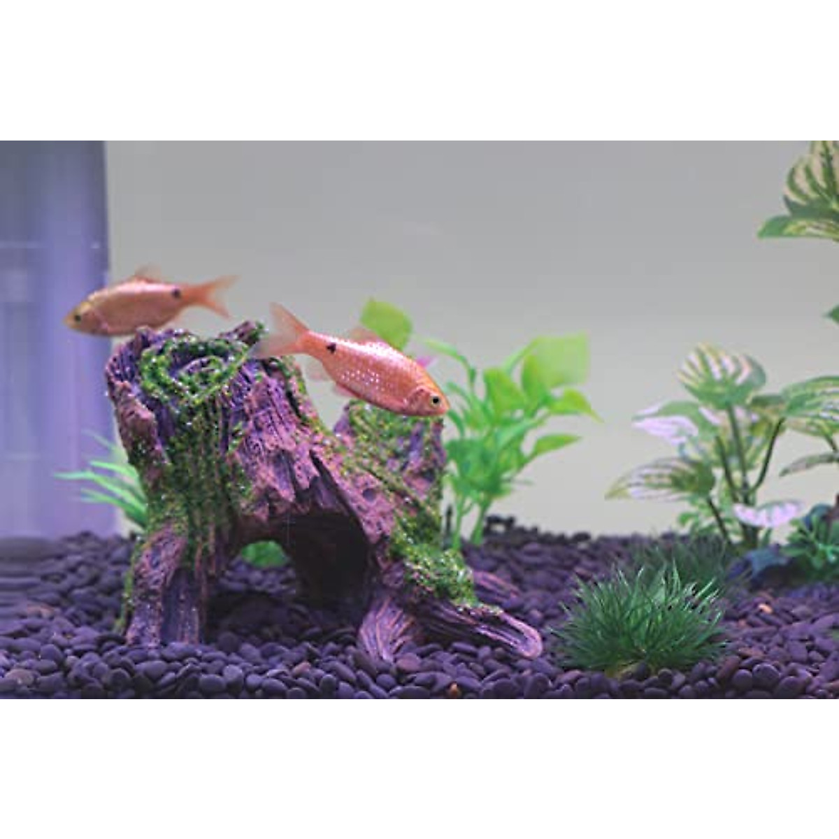 HRRIVE Aquarium Landscape Tree Stump Rock Hollow Cave Stone for Cichlid Betta Fish Tank Decoration