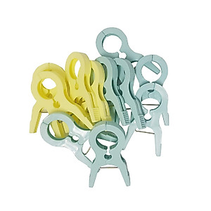 LivingFrom 11 Pack Jumbo Size Plastic Beach Towel Clips Holders for Chair Lounger Cushion Blanket Swimsuits Clamps Crafts
