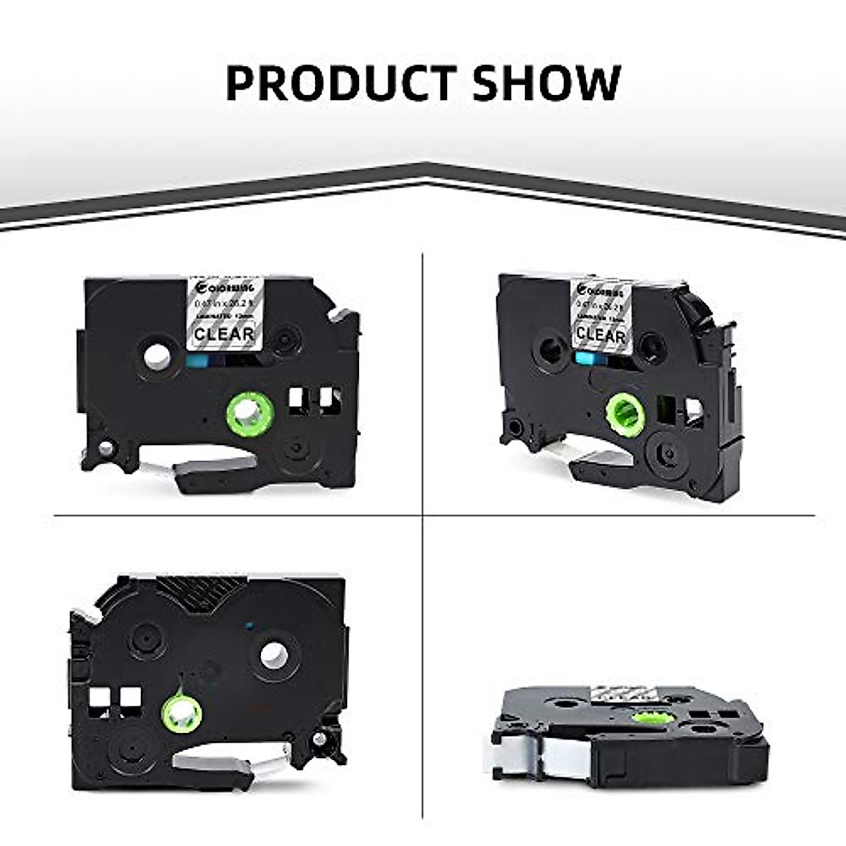 Tz Tape 12mm 0.47 Laminated Clear TZe-131 Compatible Brother P Touch Label Tape Clear TZ131 for Brother P-Touch Label Maker PT-D210 H110 D220 D410, Black on Clear 1/2 inch 26.2 Ft, 3Pack